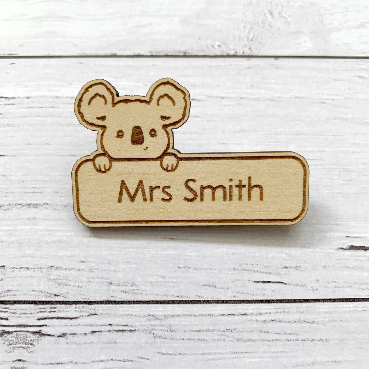 Name badge / name tag - Australian animals – Wombat Laser