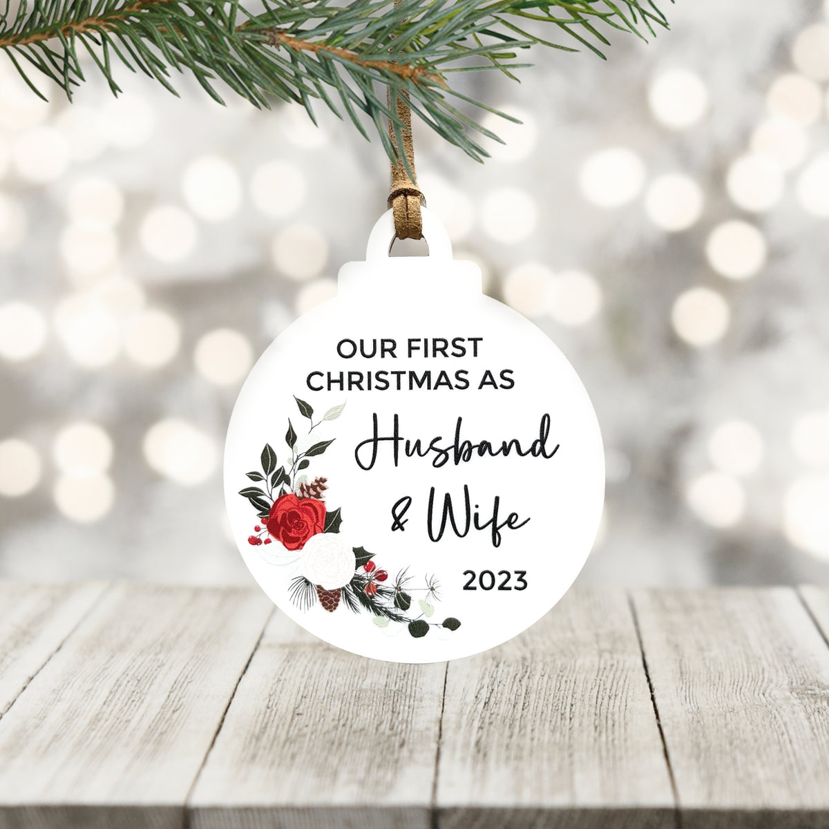 Personalized Christmas Ornaments 2025 Married Ornament 1st Christmas As ...