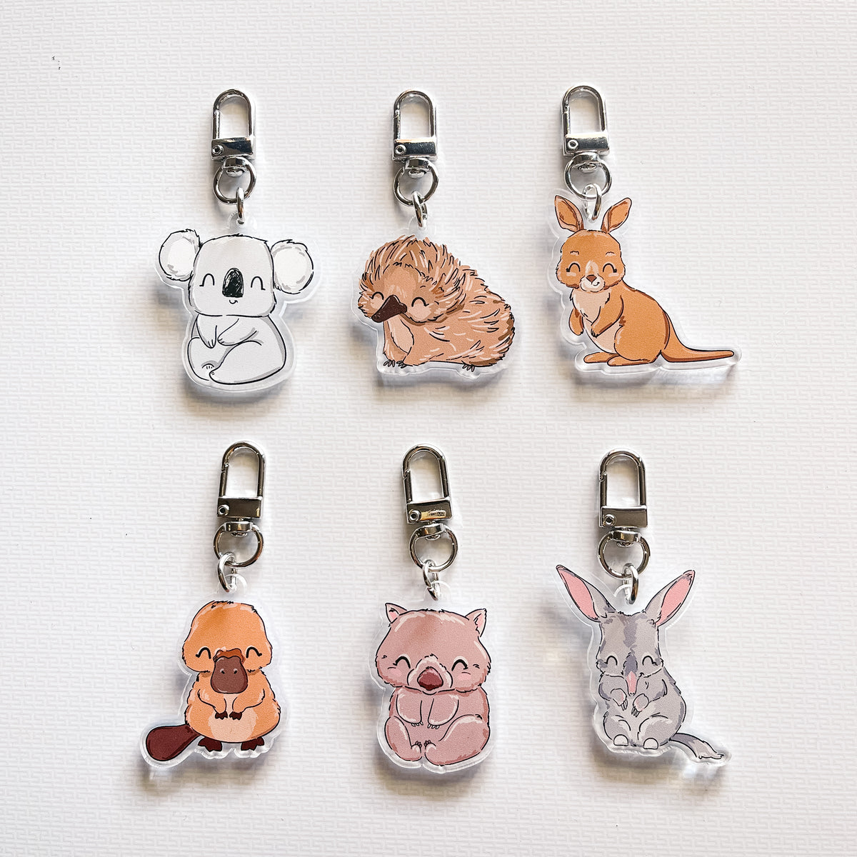 Cute Australian animal keyrings (Personalisable) – Wombat Laser