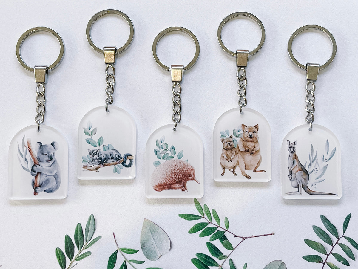 Australian wildlife keychains - arch shape – Wombat Laser
