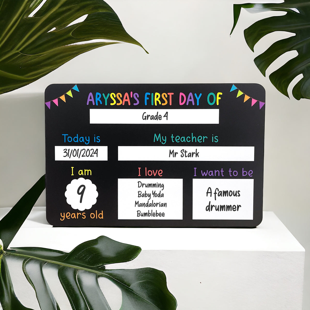 First day of school board / sign – Wombat Laser