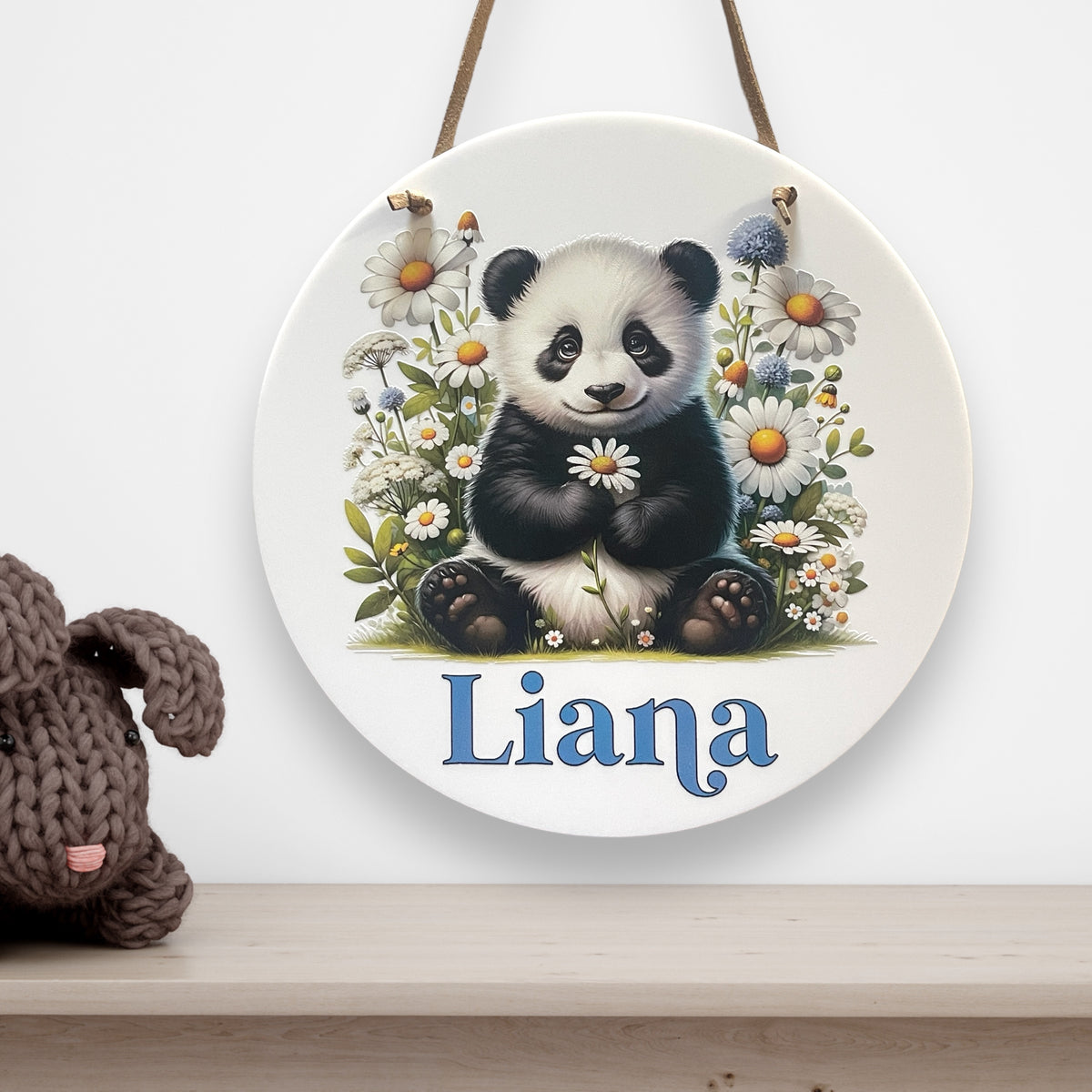 Personalised Panda wall hanging / door sign – Wombat Laser