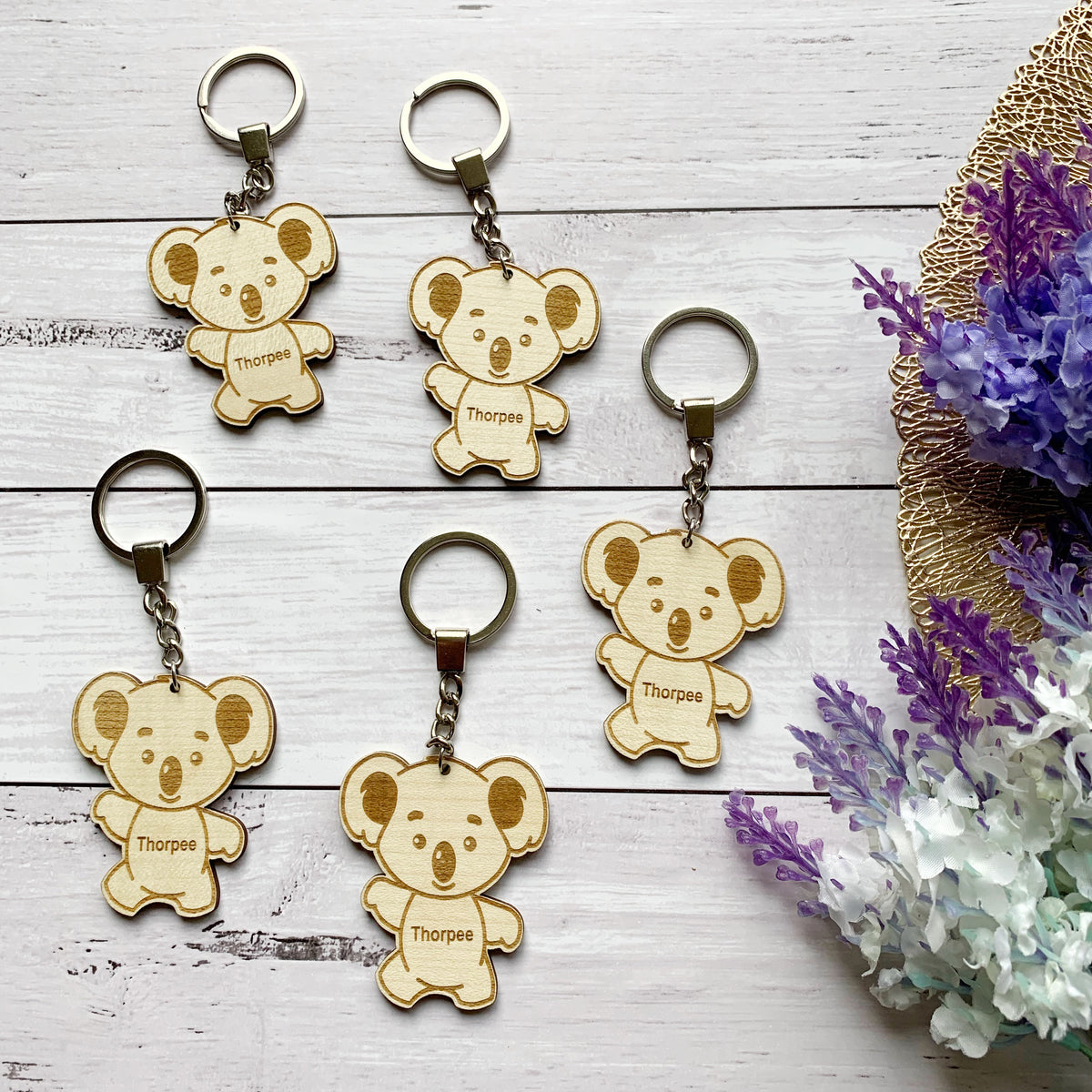 Bulk koala keyring/keychain - Personalisation available – Wombat Laser