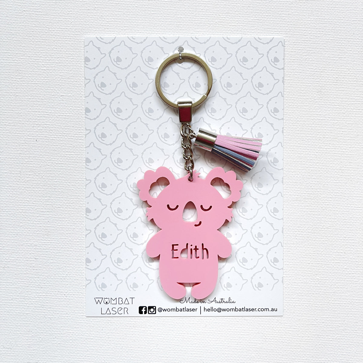 Koala bag tag / keyring / bag charm / school bag tag – Wombat Laser